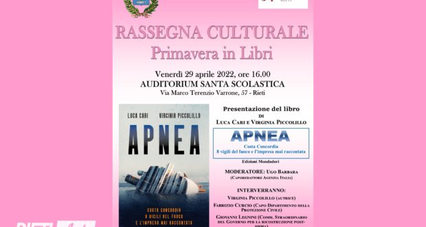 Il 29 aprile sarà presentato “Apnea Costa Concordia” di Virginia ... Il 29 aprile sarà presentato “Apnea Costa Concordia” di Virginia ...