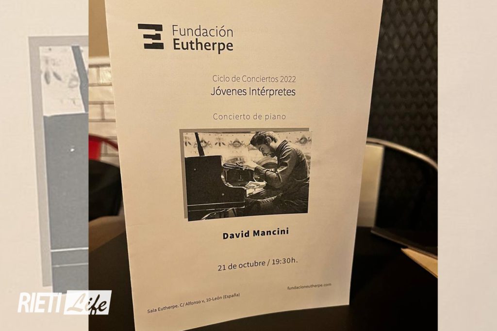 Il pianista reatino David Mancini si esibisce in Spagna - Rieti Life