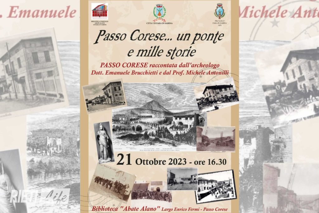 Passo Corese, un ponte e mille storie: dal 21 ottobre al via a eventi e incontri - Rieti Life