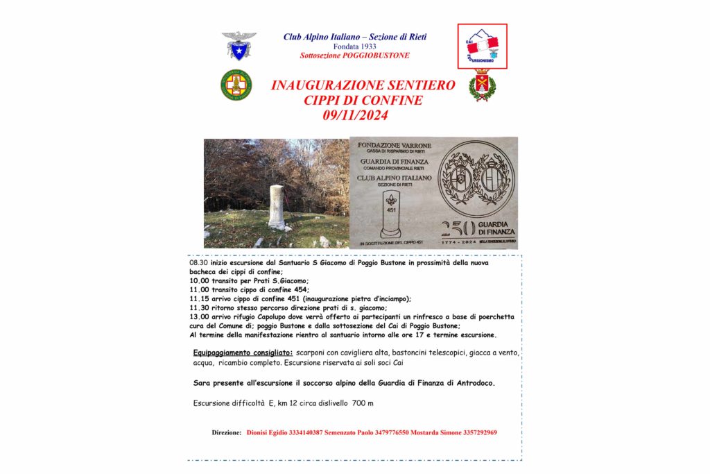 Camminata inaugurale del Sentiero “Cippi di Confine” - Rieti Life