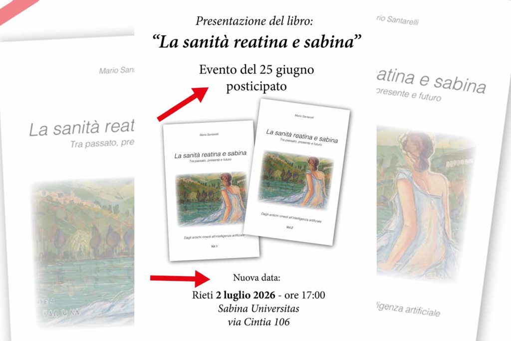 Posticipata la presentazione del libro "La sanità reatina e sabina" di ...
